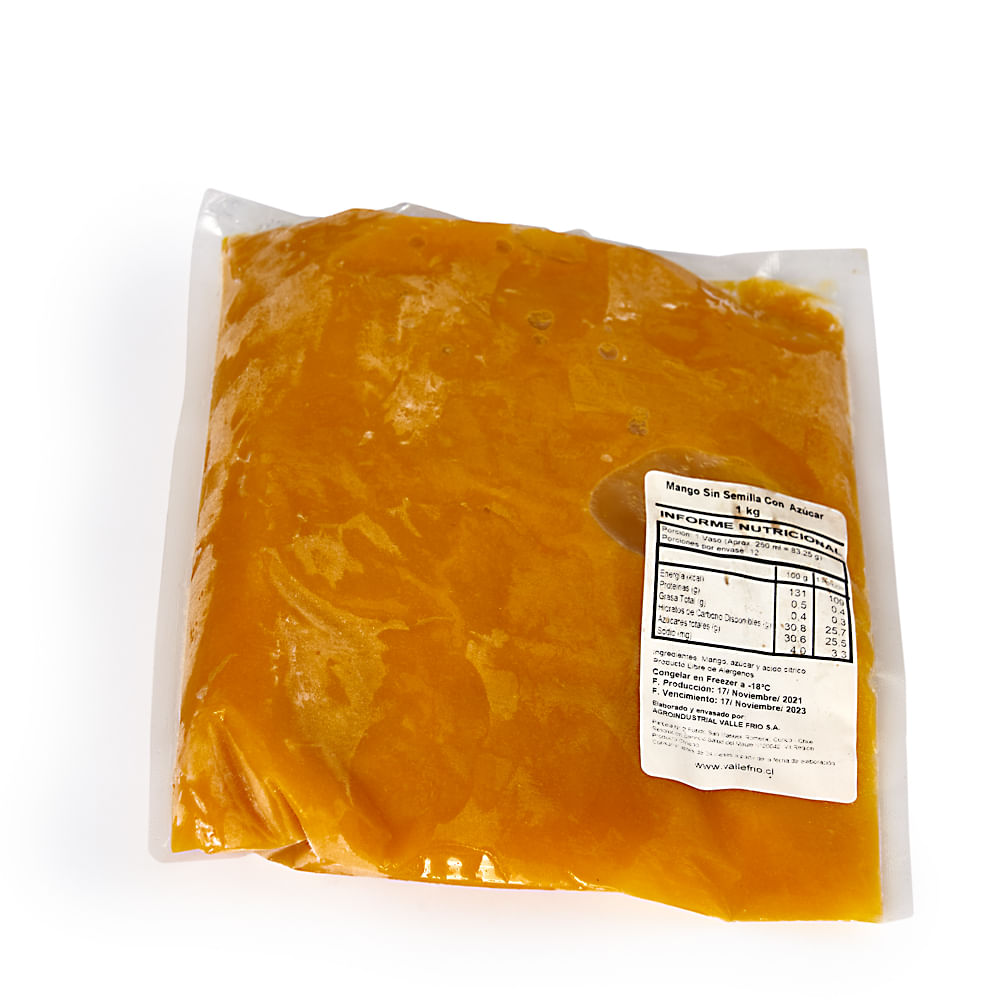 PULPA DE JUGO DE MANGO CON AZÚCAR 1 KG